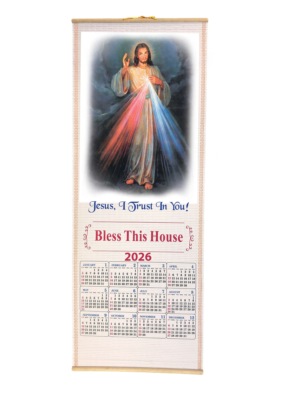 2026 Wood Scroll Calendar - Divine Mercy – Shofar Christian Stores