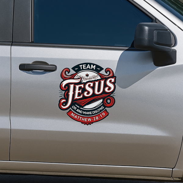 Team Jesus Baseball Design Sticker * Matthew 28:19 Scripture, for Cars ...
