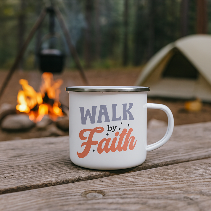 Enamel Camping Mug -Walk by Faith -Capacity: 360ml – Shofar Christian ...